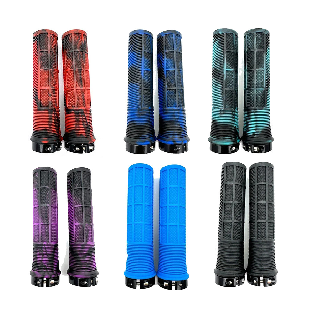 Grips Lock On Bicycle Handle Cufnti-Slip Shock-Absorbing Mountain Bike ...