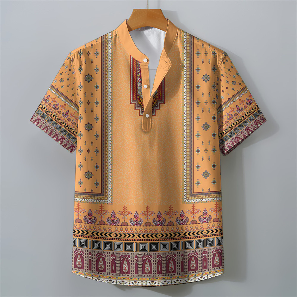 2025 Dashiki Barong Ethnic Stand-up Collar Short-sleeved Top ...