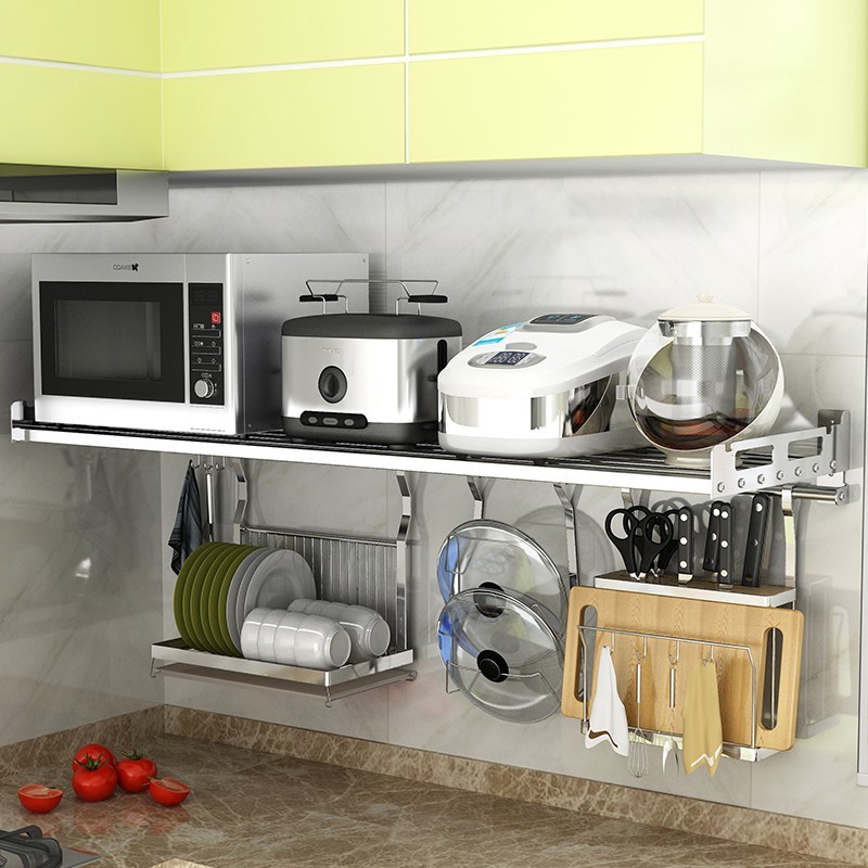 in stock Multifunctional 304 stainless steel kitchen rack wall-mounted ...