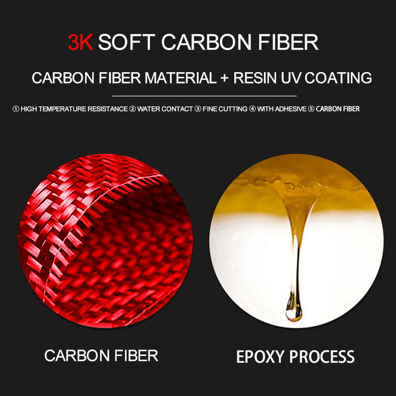 Fiber Carbon Red Stickers Car Interior Decorative Accessories Iba't ...