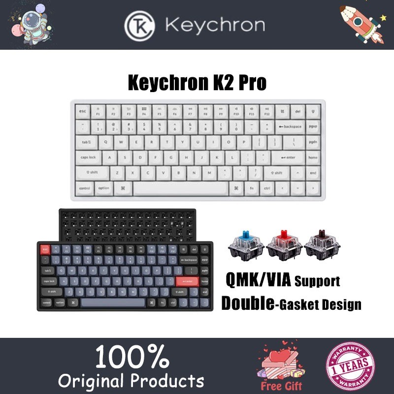 Keychron K2 Pro QMK/VIA change key wireless RGB custom mechanical ...