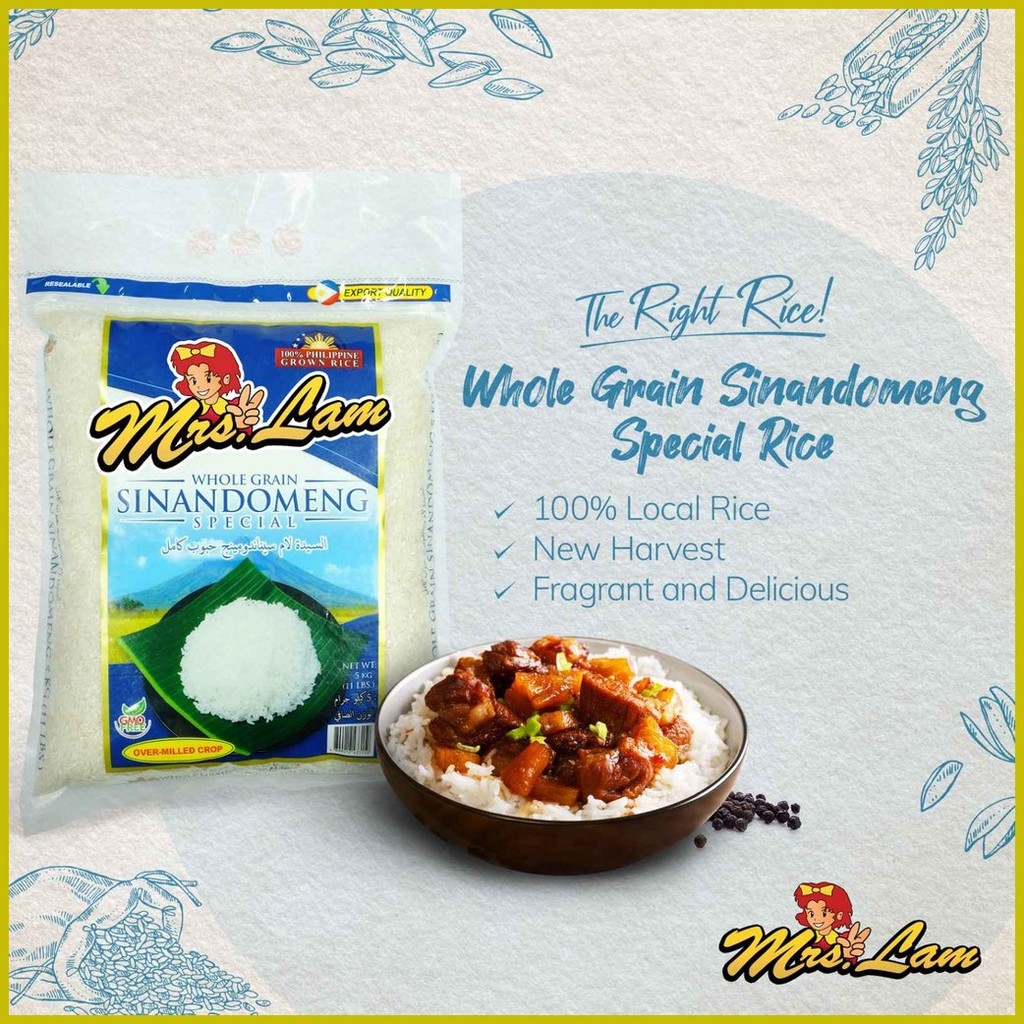 Mrs Lam Whole Grain Sinandomeng Special Rice (5 KG) | Shopee Philippines