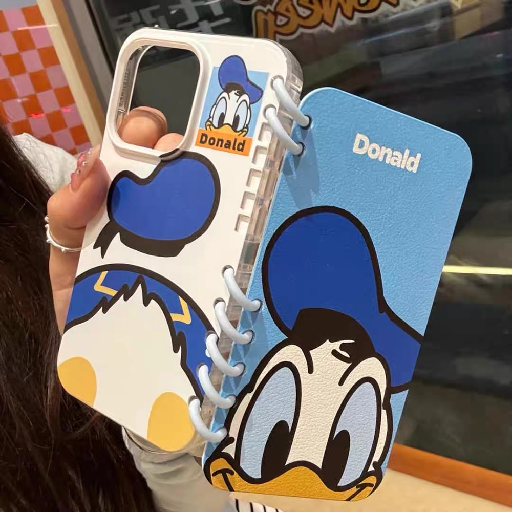 Mickey Minnie Donald Duck Flip Bracket Notepad Leather Phone Case For ...