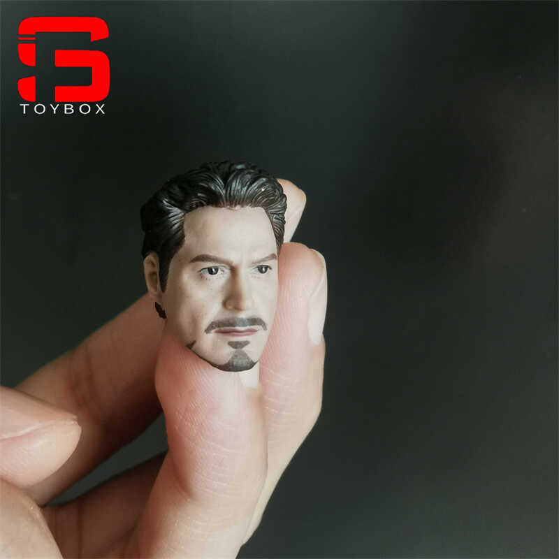 In Stock 1/12 Scale Tony Stark Head Sculpt Carving Model Fit 6 Inch SHF ...
