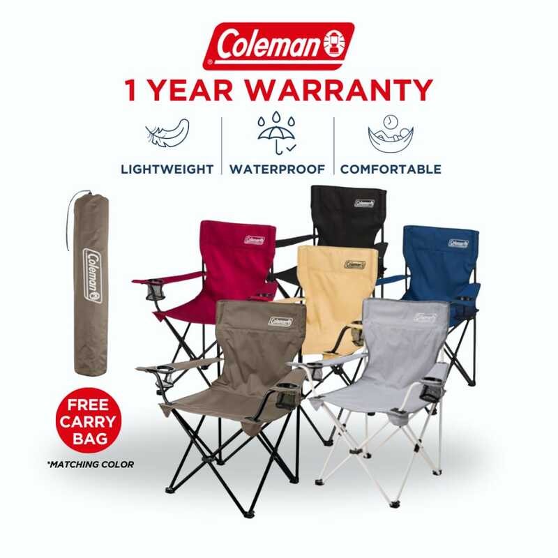 Coleman Foldable And Lightweight Quad-Style Arm Chair With Rest ...