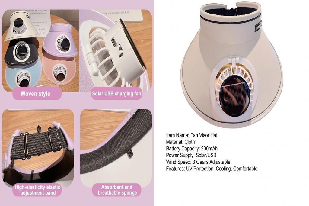 LK Summer Cooling Hat Usb Rechargeable Hat Fan Outdoor Cooling Sun Hat ...