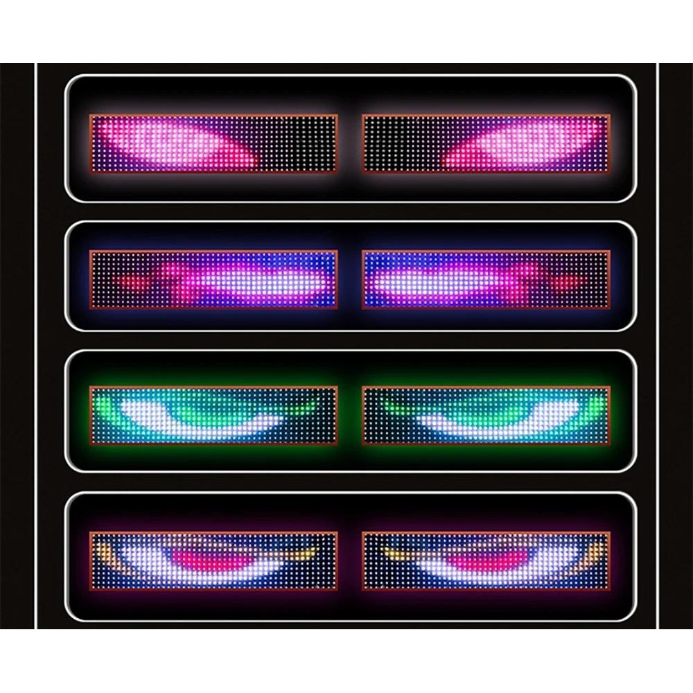 Dynamic Devil's Eye Truck Windshield Scrolling Advertising LED Car Sign RGB DIY App Control LED ...