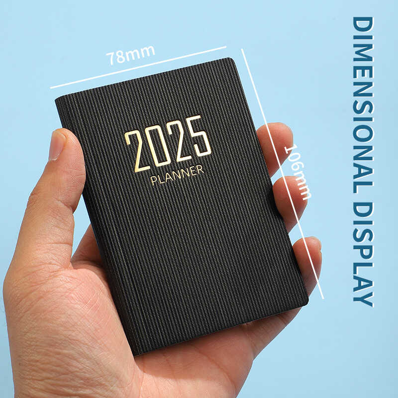 2025 365-Day Portable A7 Pocket Planner Pu Cover Weekly Schedule ...