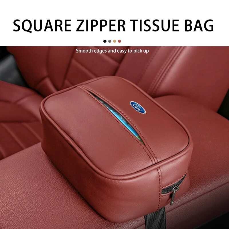 Tissue Car Storage Box Back Seat Holder Headrest Paper Cover For Ford ...