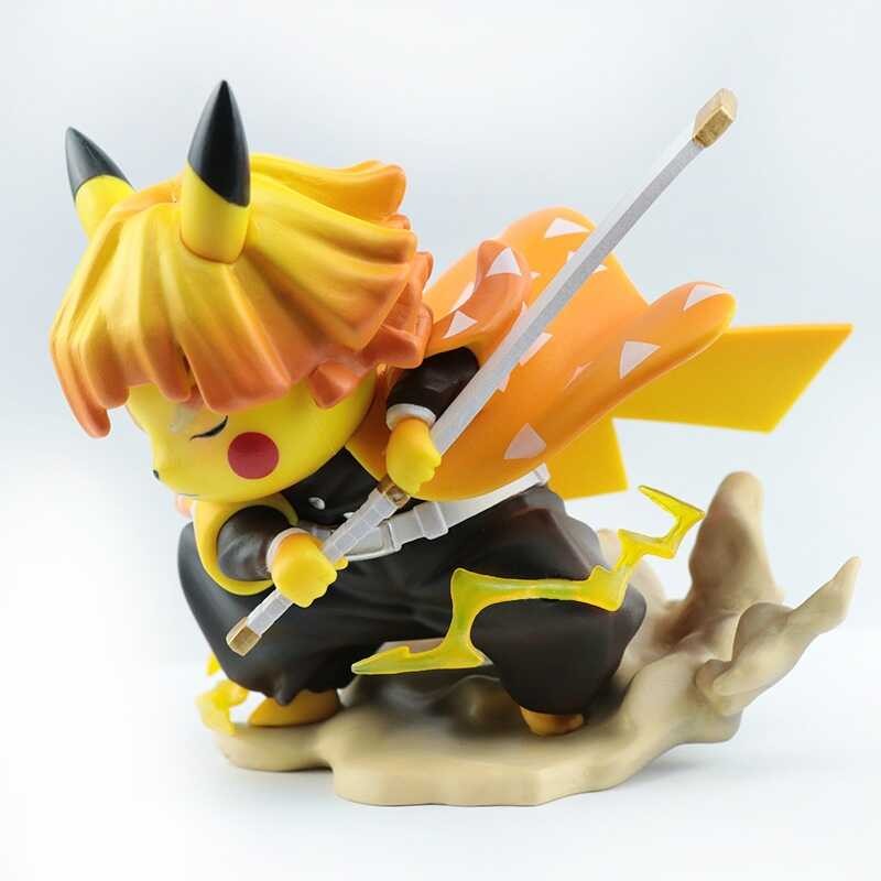 SK Ang Demon Slayer Pikachu Bilang Agatsuma Zenitsu PVC Action Figure ...