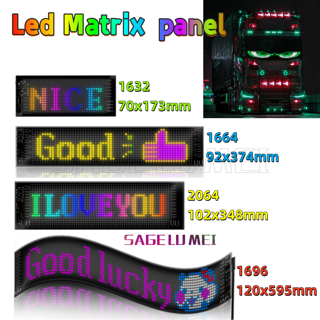 LED Matrix Pixel Panel Car Truck Devil's Eye Led Flexible Display Sign ...