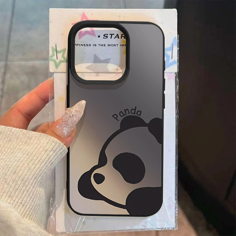 Cute Cartoon Silly Panda Casing Compatible for IPhone Case 11 14 16 15 ...