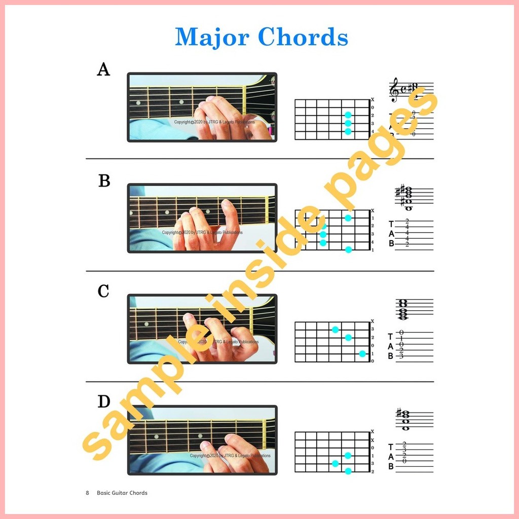 BASIC GUITAR CHORDS Book - Beginner's Edition, Guitar Chord Book ...