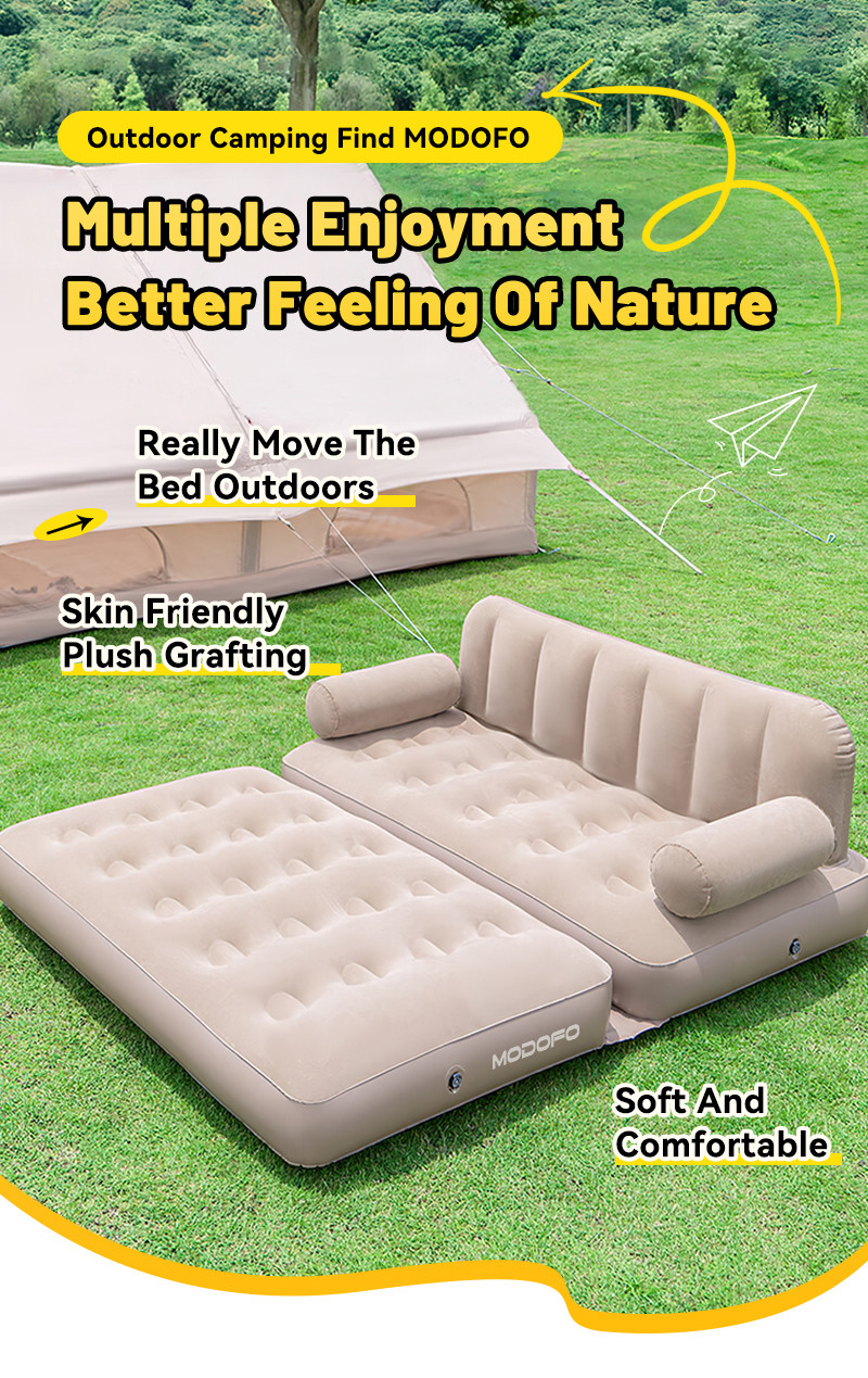 MODOFO Inflatable Air Sofa Bed Double Or Single Portable Folding Bed ...