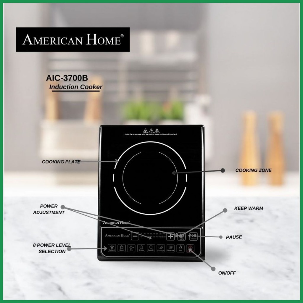 ☂ ۞ American Home AIC-3600B/AIC-3700B Induction Cooker With Free Pot ...