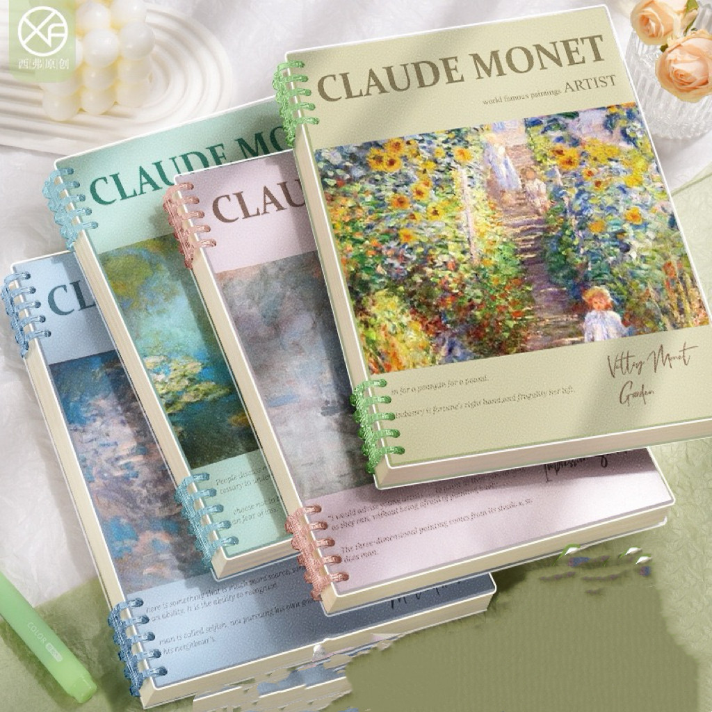 1Pc A5 Loose-Leaf Notebook Monet Natural Design Binder Notepad ...