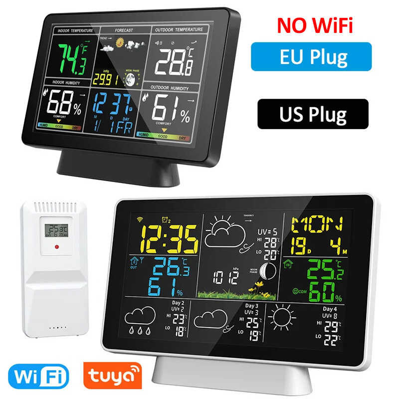 Wireless Station Indoor Outdoor Digital Thermometer Hygrometer Color ...