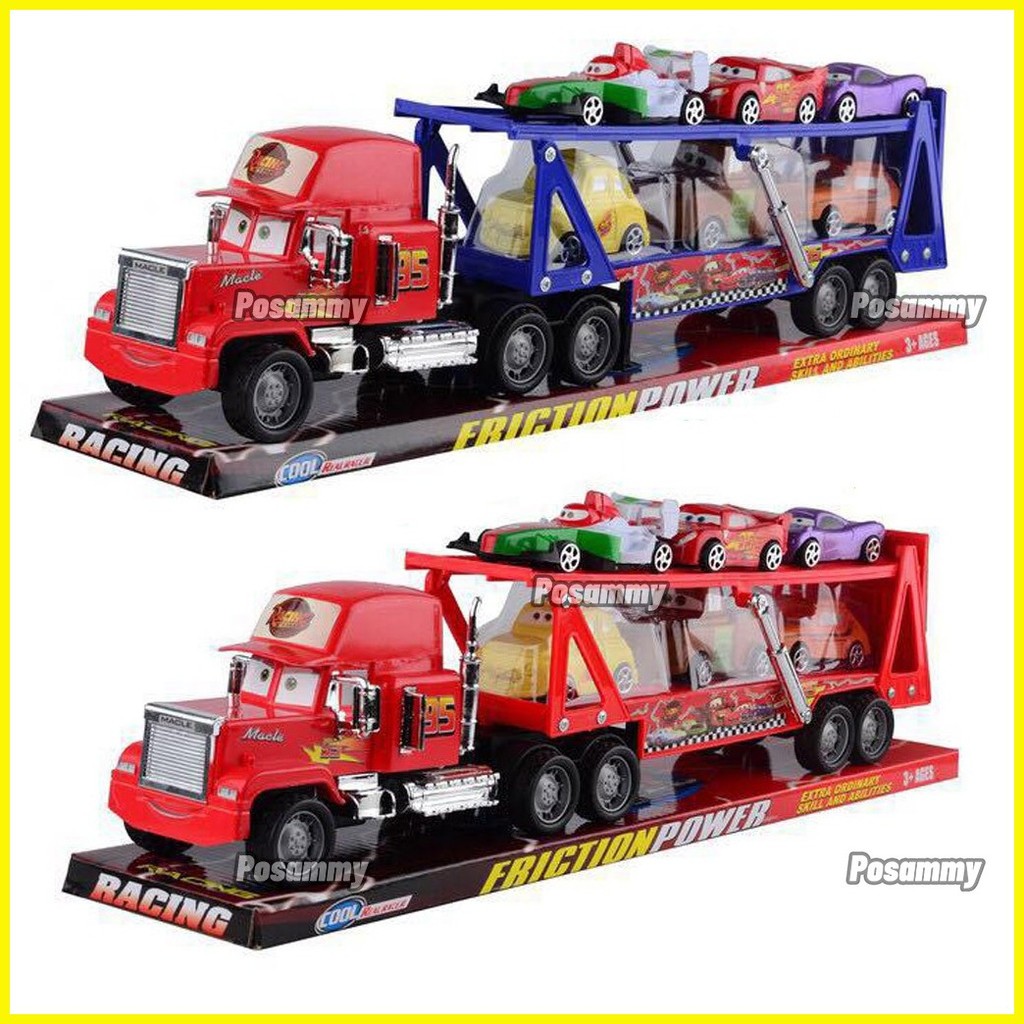 ♨ ☪ Mack the Transporter Truck with 6 Racing Cars Lightning McQueen ...