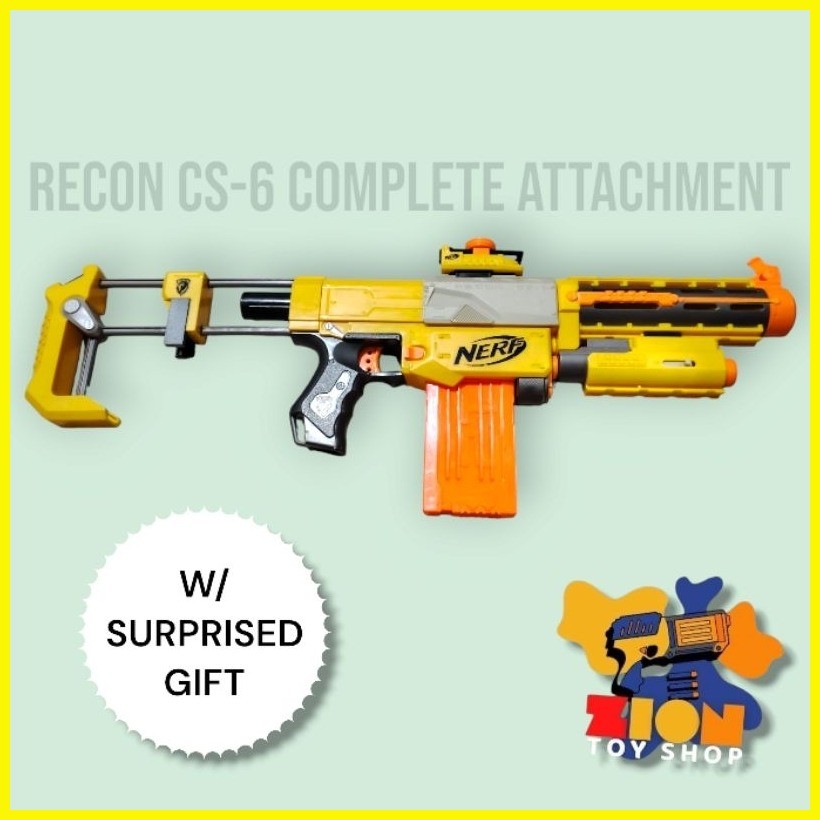 ♂ RECON CS-6 /w LONG BARREL ATTACHMENT NERF PRELOVED | Shopee Philippines