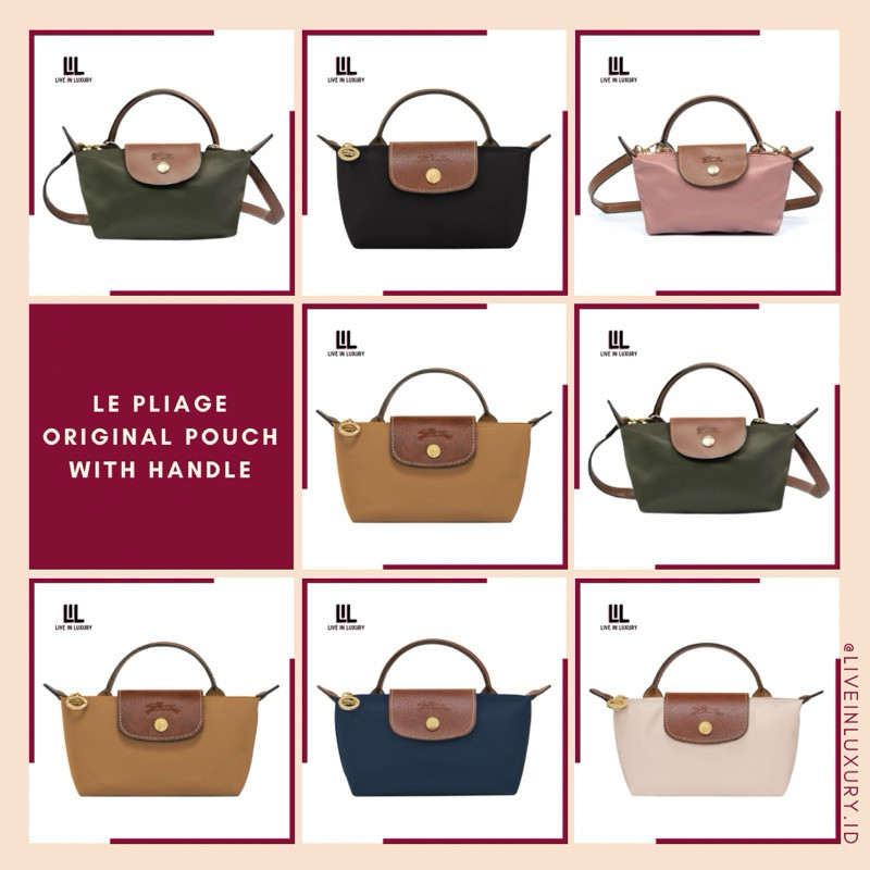 Lc Le Pliage Original Pouch With Handle - Canvas | Shopee Philippines