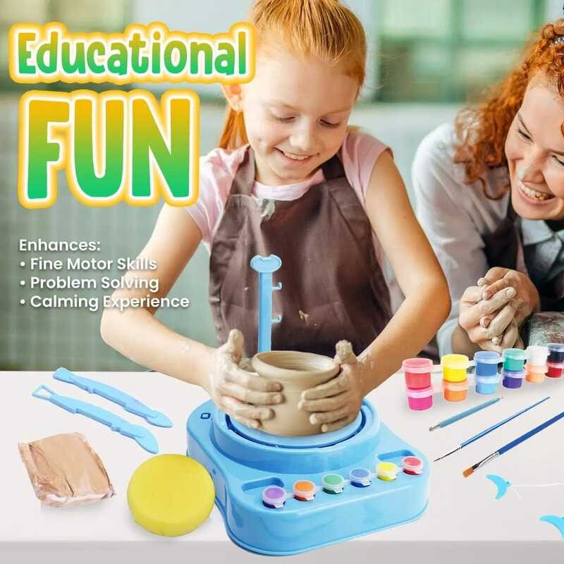 Complete Pottery Wheel Painting Kit Beginners With Modeg Clay And ...