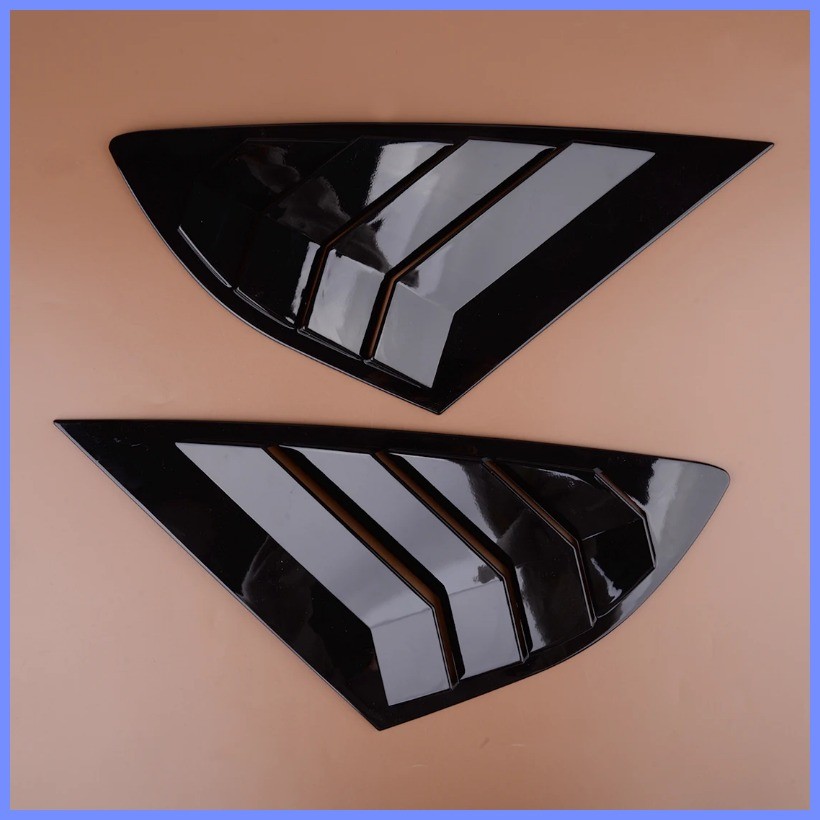 1 Pair Gloss Black ABS Car Rear Window Shutter Cover Louver Fit for ...