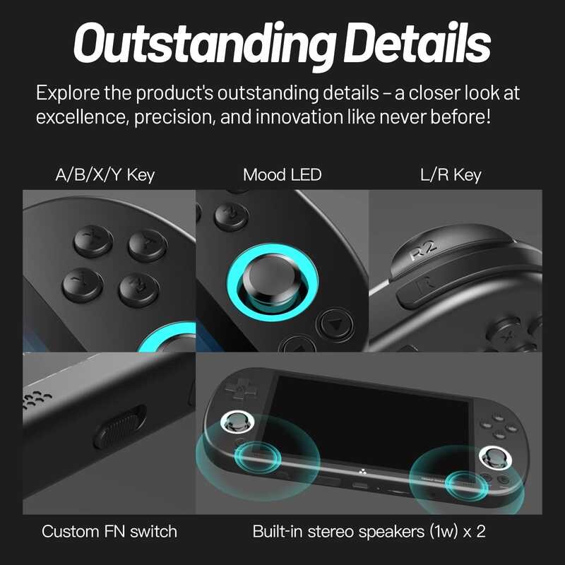 Smart Trimui Pro Handheld Console 4.96''Ips Screen Joystick RGB ...