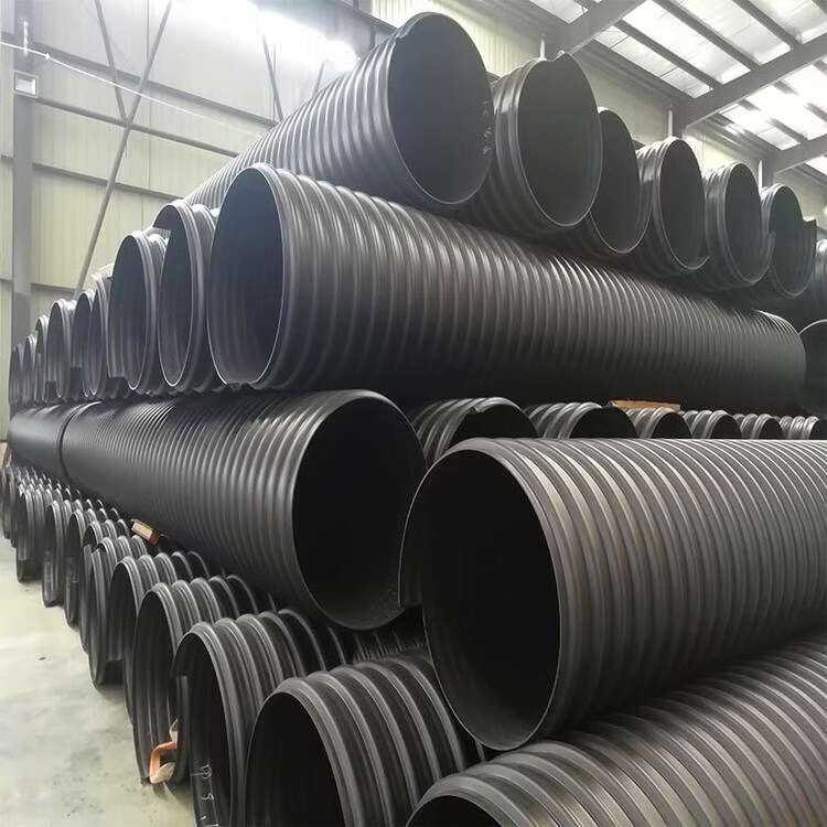 HDPE double corrugated steel strip reinforced spiral hollow wall winding municipal engineering ...