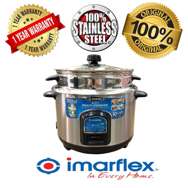 ORIGINAL IMARFLEX STAINLESS BOWL Rice Cooker 10 Cups (1 YEAR Warranty ...