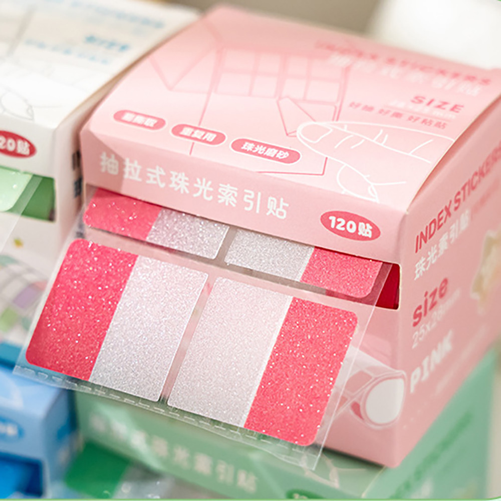 120 Sheets Pull Out Pearl Index Sticker Memo Self-adhesive Classified ...