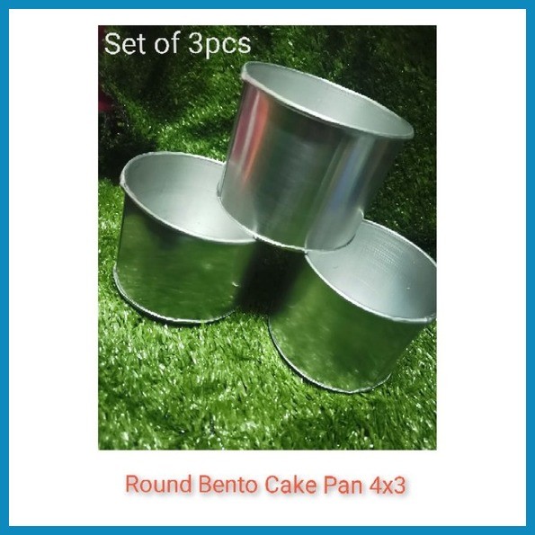 Set of 3pcs Round Bento Cake Pan option of size 4x3 and 4x2 | Shopee ...