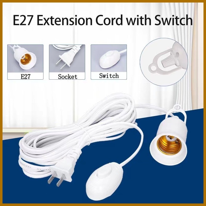 V380 CCTV Camera Bulb Extension Cable 3M Lamp Socket with Switch ...