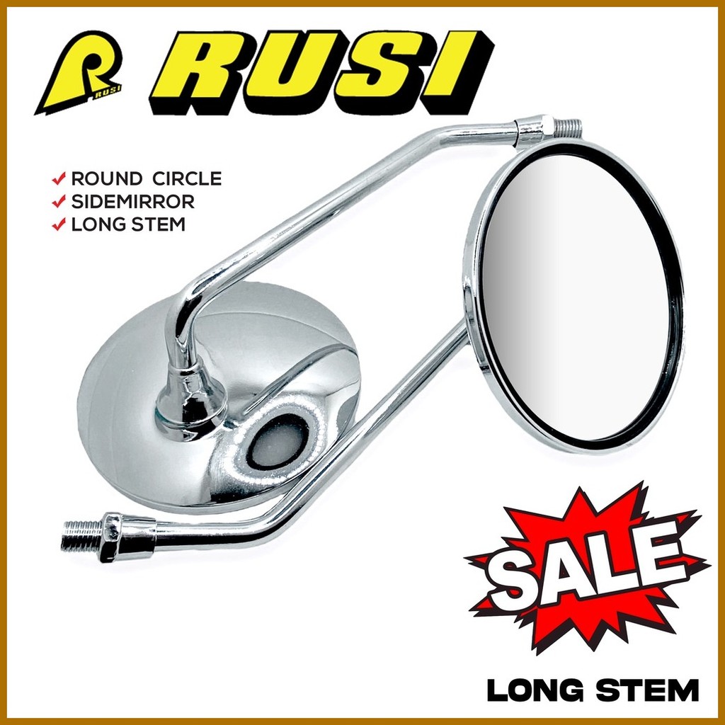 Rusi Rango 125 | Round Circle Side Mirror Chrome Long Stem (BILOG ...