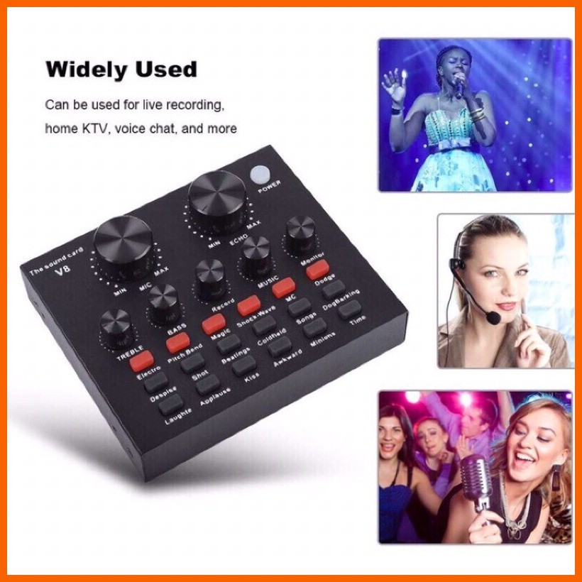 BM-800 + V8 Sound Card Set Condenser Microphone With V8 Sound Card For Live Broadcasting ...