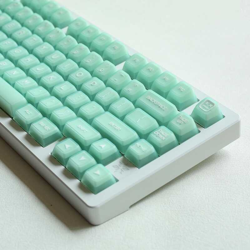 142 Keys Semi Transparent Cyan SA Profile Double Shot PBT Translucent ...