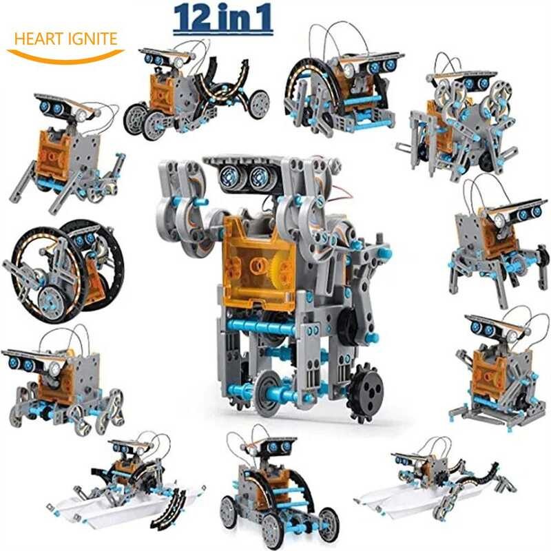 Solar HEART Powered Robot DIY 12 In 1 Education Robots Creative ...