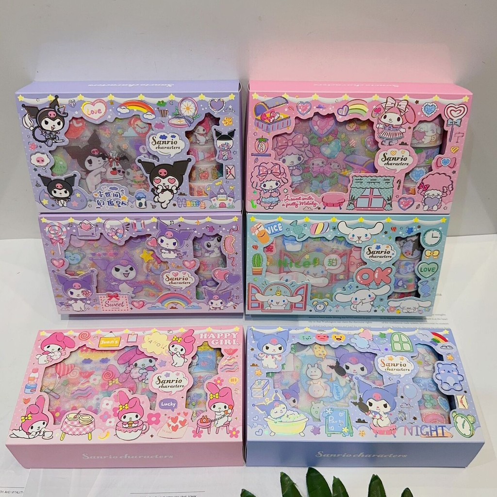 Cute Cartoon Sanrio And Paper Ledger Sticker Set, Beautiful Adhesive ...