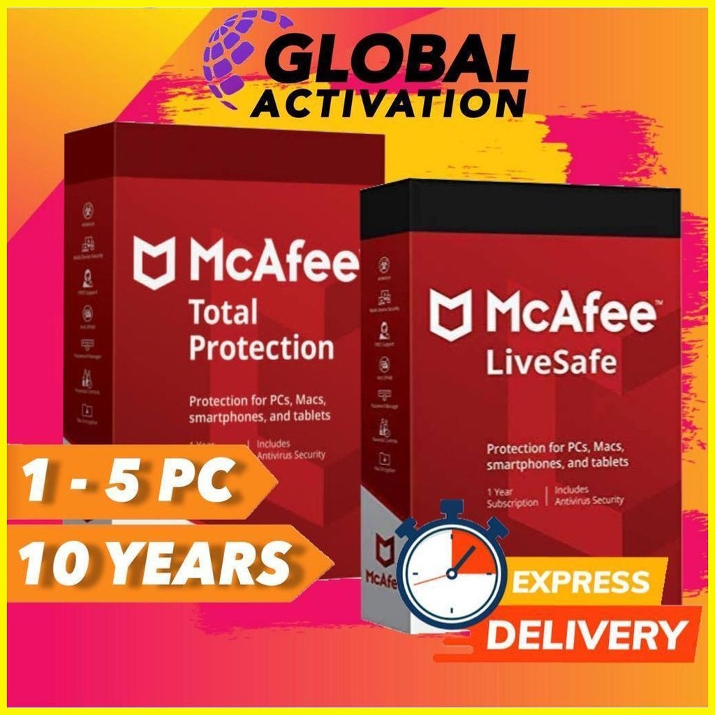 ☸ ANTIVIRUS MCAFEE TOTAL PROTECTION & LIVESAFE LASTEST VERSION 10 YEARS ...
