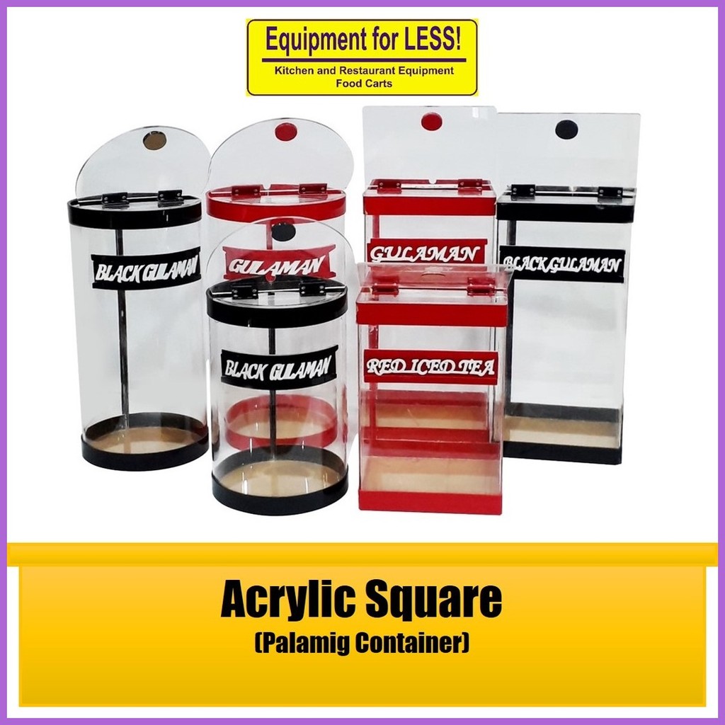 ۩ ACRYLIC Round & Square Gulaman Palamig Container Juice Dispenser ...
