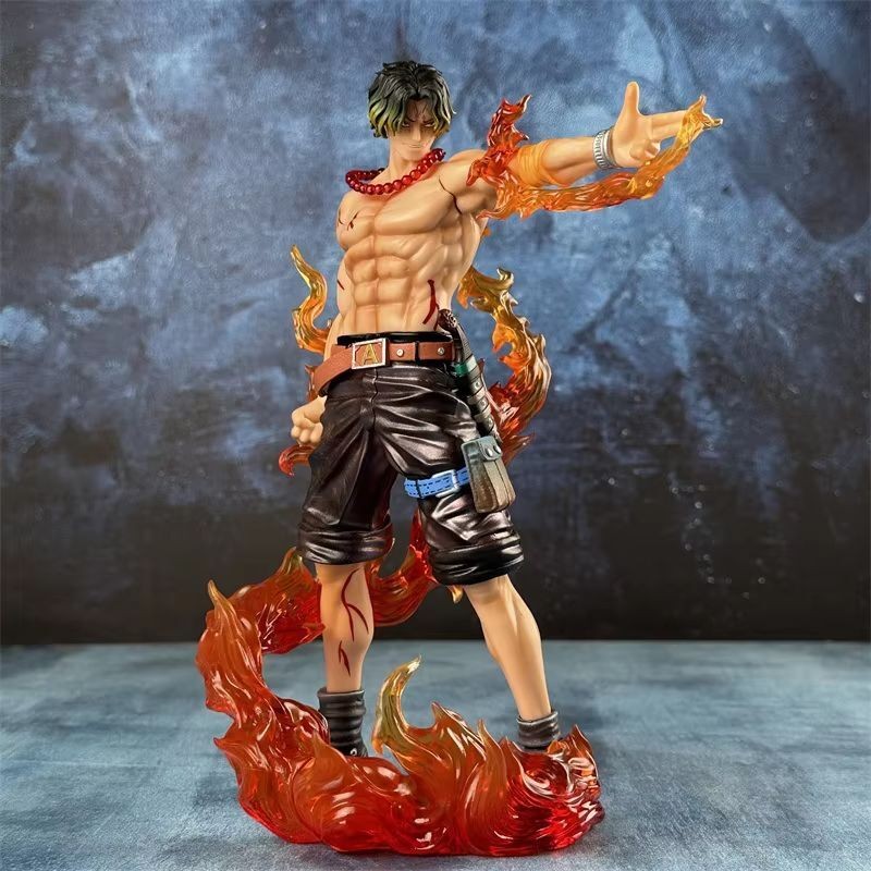 One Piece 25Cm Anime Fire Fist Action Figures Portgas·D· Ace Statue ...