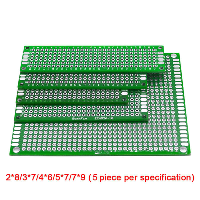 Black 25Pcs PCB Prototype Board Circuit Protoboard Universal Stripboard ...