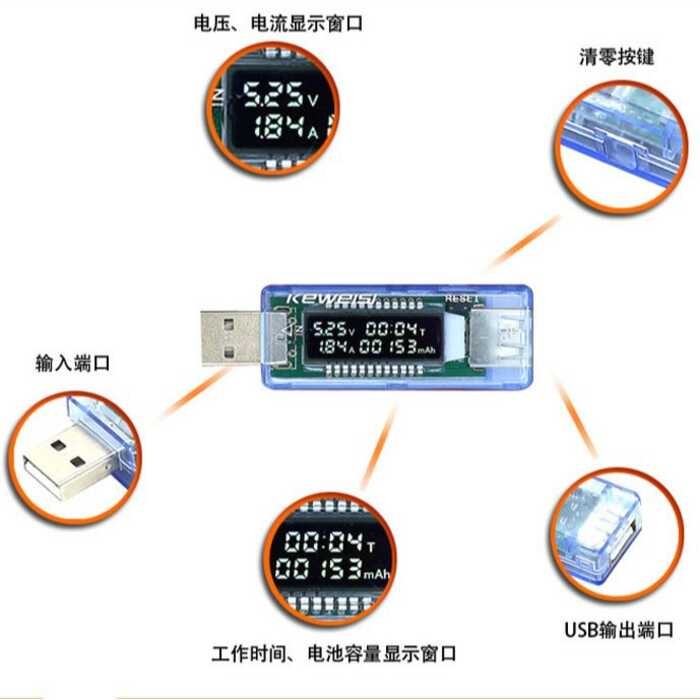 USB Voltage At Current Meter, Capacity, Portable Power Bank Testing And ...