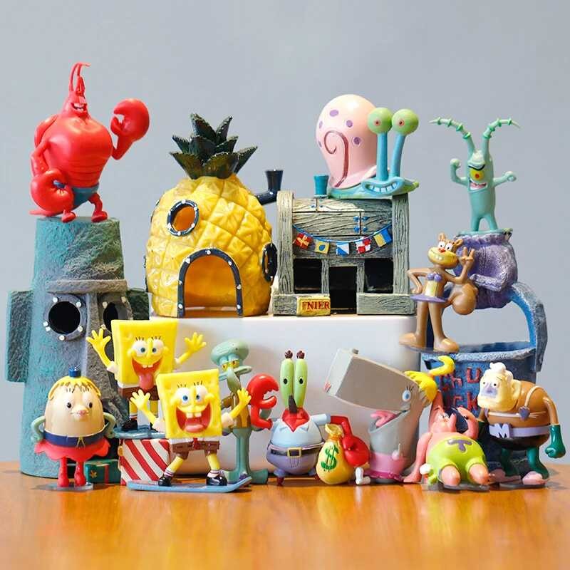 Cartoon Anime Toys Model Decoration Sponges Bobs Fig Collection For ...