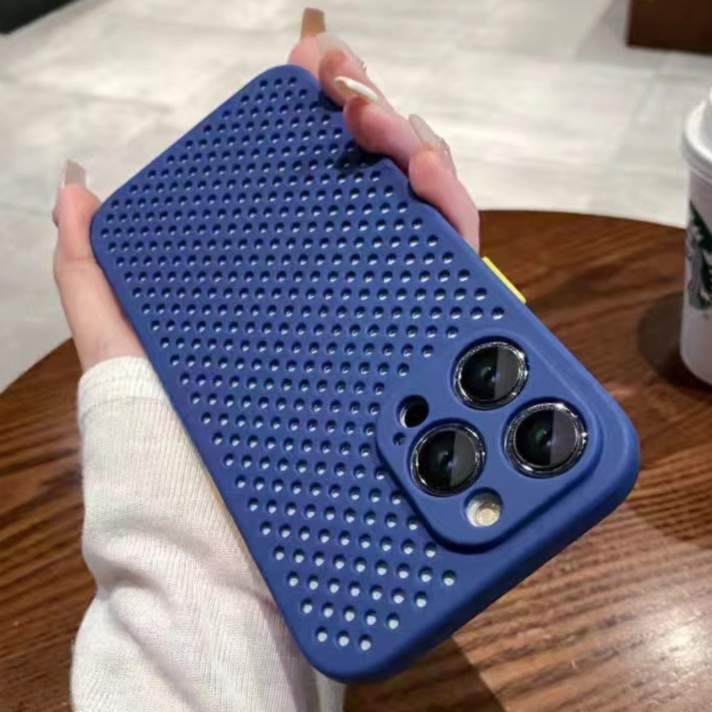 Solid Color Mesh Breathable Heat Dissipation Silicone Phone Case ...