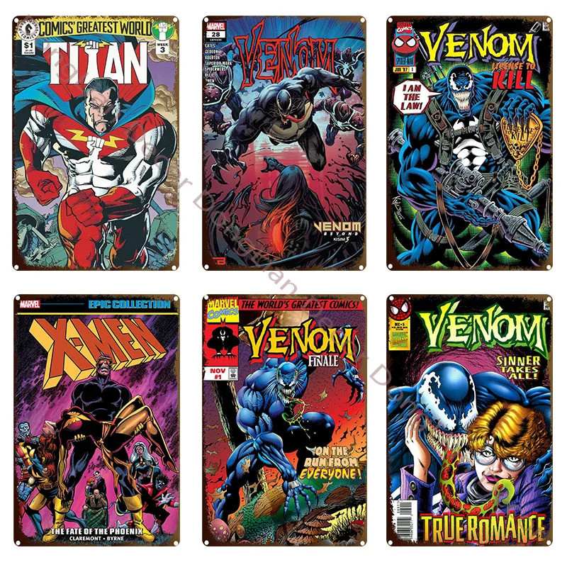 Marvel Legends Art Metal Poster Tin Sign Vintage Deadpool Metal Plates ...