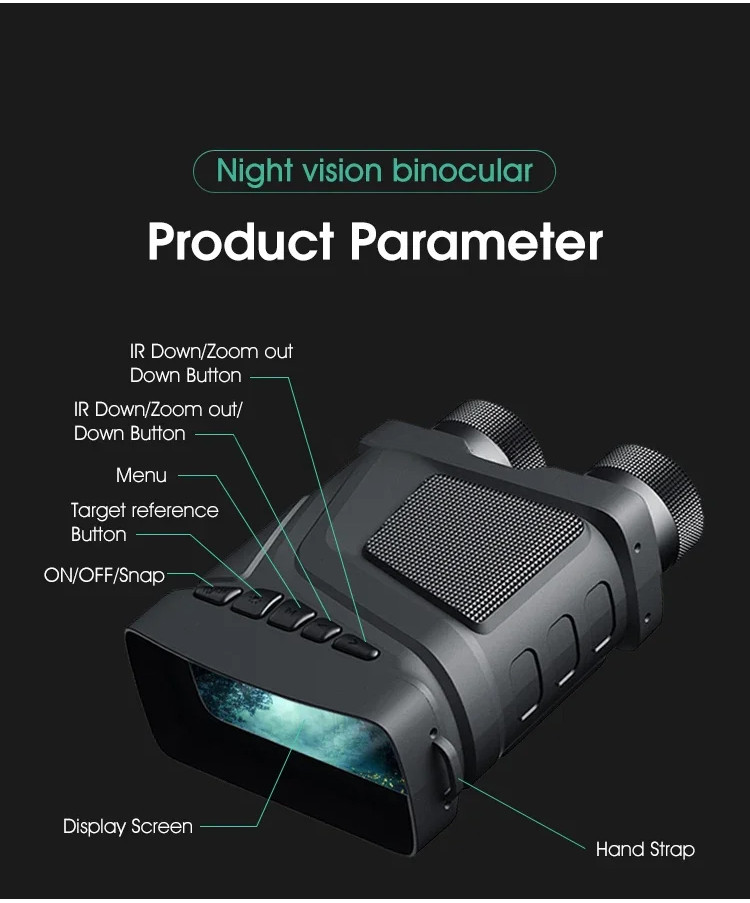 Newest Binoculars Night Vision Device R12 Infrared FHD 5X Digital Zoom ...