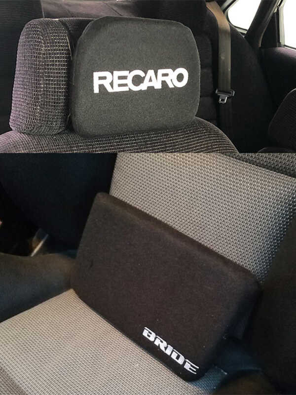 BRIDE RECARO Racing Car Seat Headrest Waist Pillow JDM Universal Magic ...