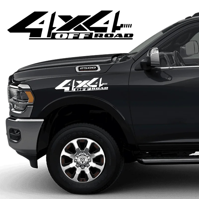2pcs 4x4 Off-road Car Sticker Pickup Truck Vinyl Decoration Decals for ...