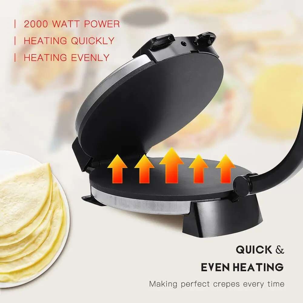 2000W 220V / 650W Kitchen Electric Crepe Paratha Chapati Flat Bread ...