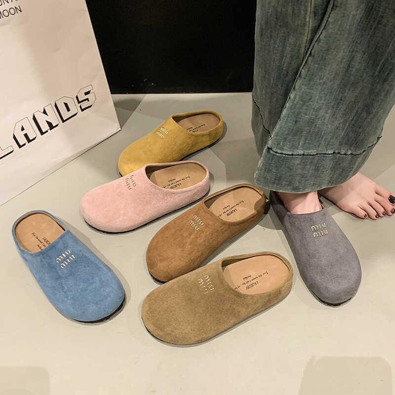 led wearing summer M ller sandals Boken foot kick height increase half female new style lazy ...